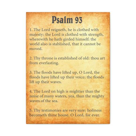 Express Your Love Gifts | Art | Scripture Sign Psalm 93 Chapter Gold Bible Canvas Christian Wall ...